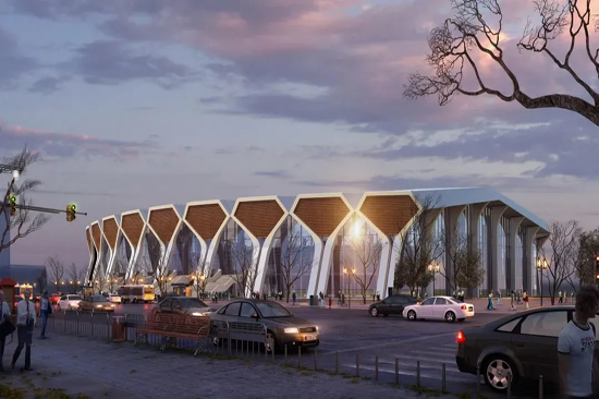 The Libreville Stadium in Gabon, a pearl shining in the night built by ...